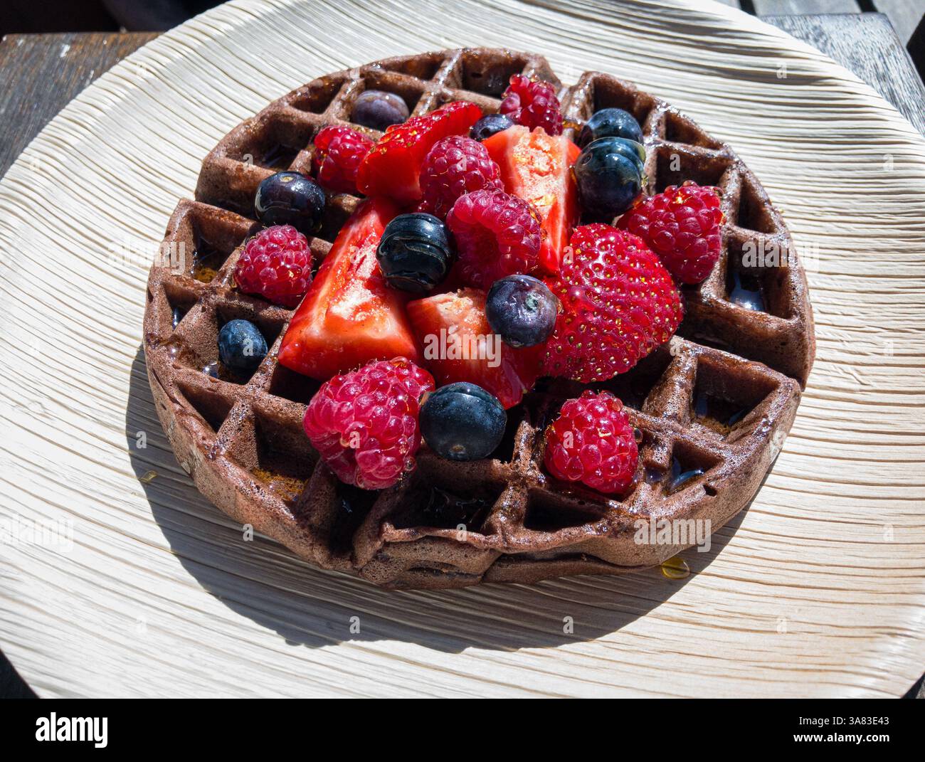 Chocolate flavoured waffle hi-res stock photography and images - Alamy