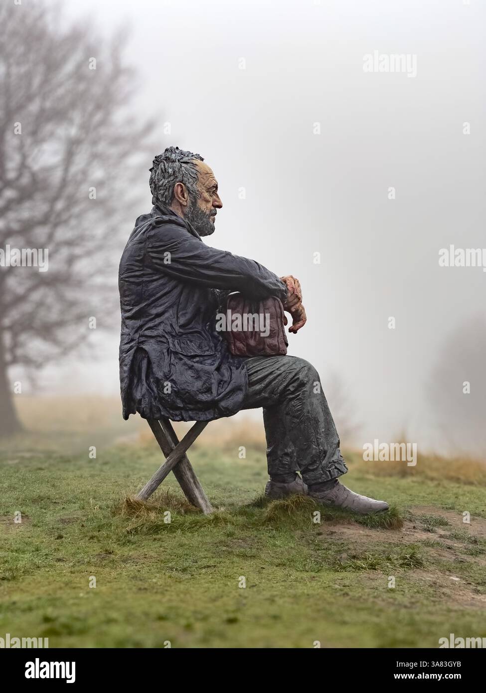 Seated Figure by Sean Henry, a large-scale painted bronze sculpture ...