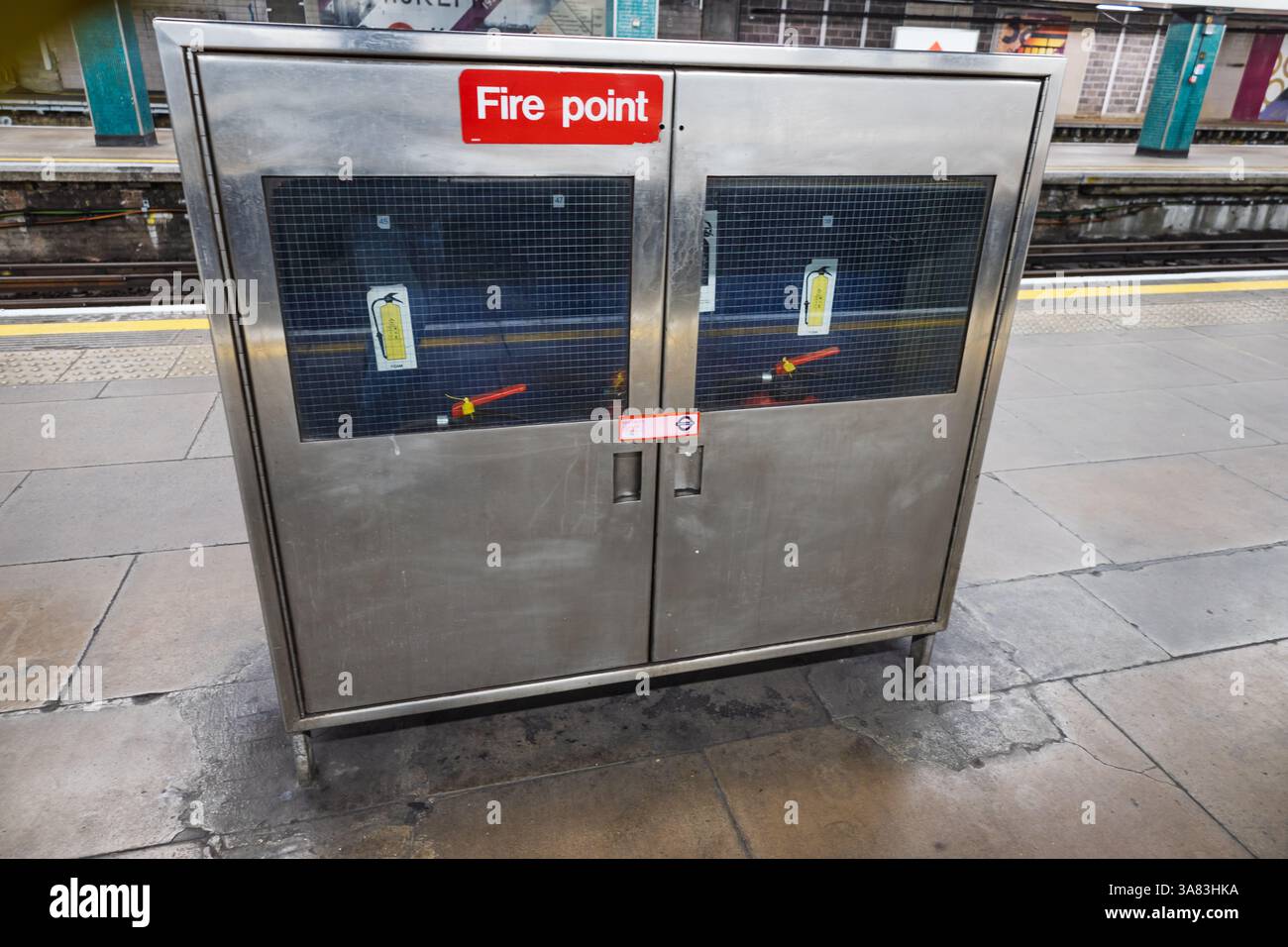 Fire Point Safety Cabinet at London Underground Train Station Platform ...