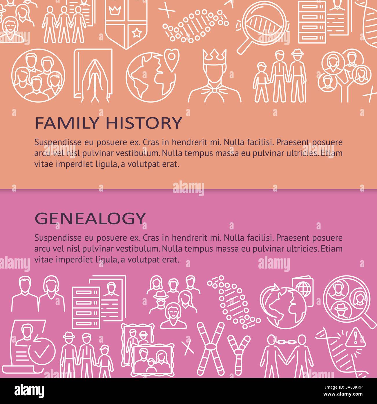 Family history and genealogy banner template with place for text ...