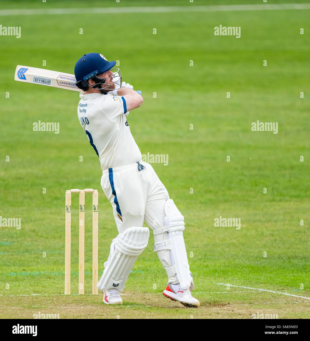 David Lloyd batting for Derbyshire in a pre season friendly between ...