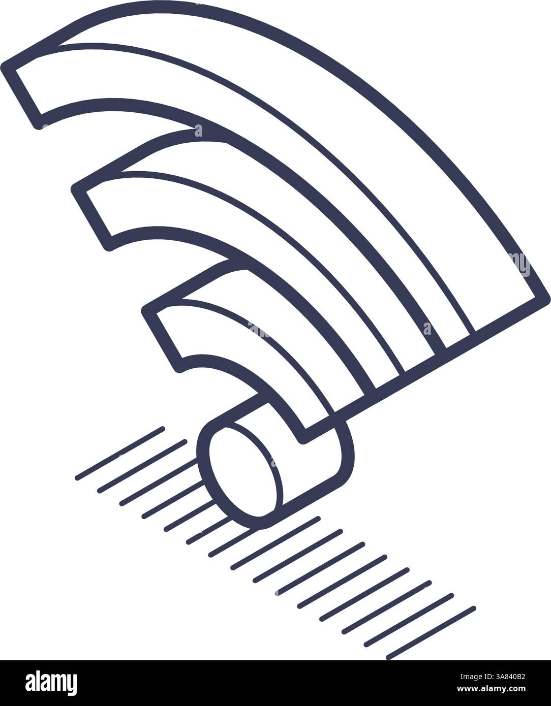 Isometric Line Icon Features A Stylized Wi Fi Signal Illustrating Connectivity In A Modern