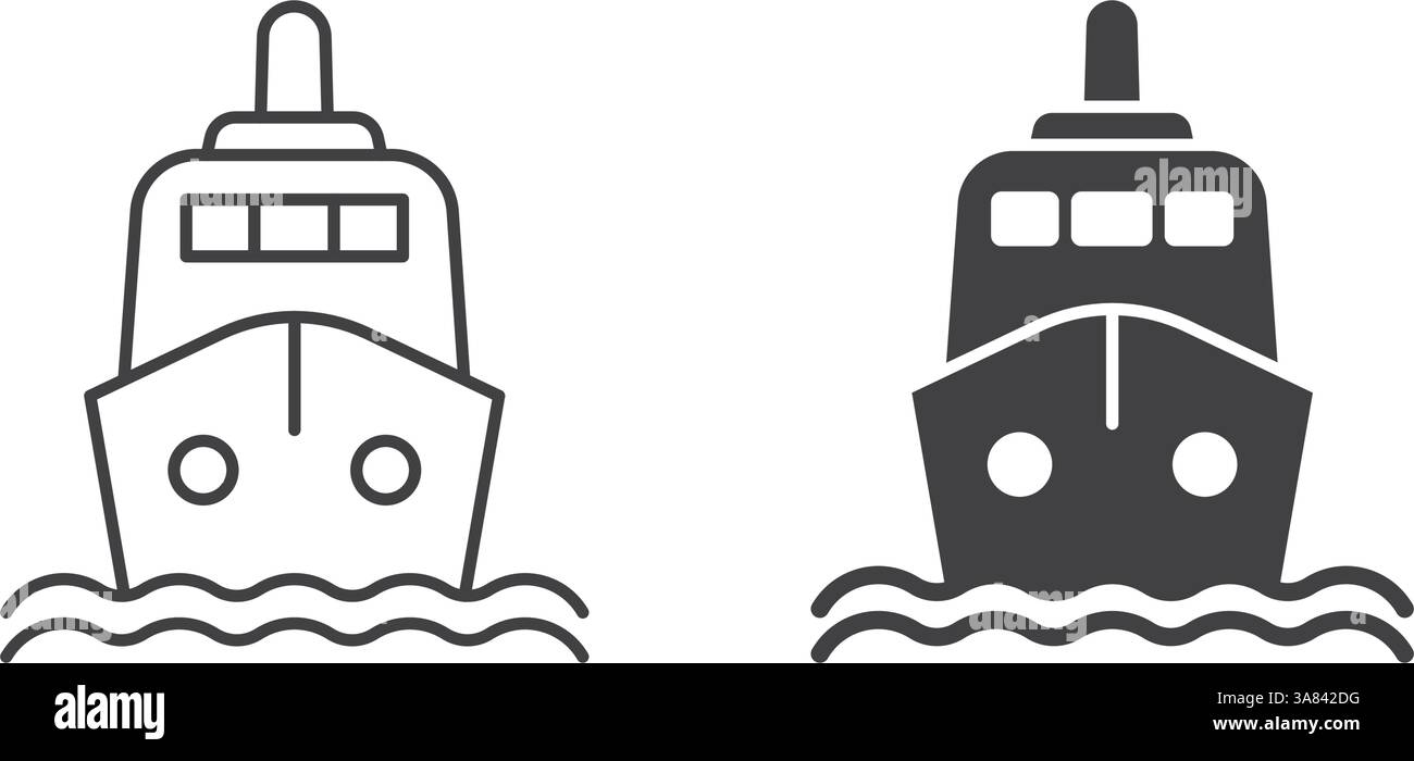 Vessel icon in flat style. Ship vector illustration on isolated ...