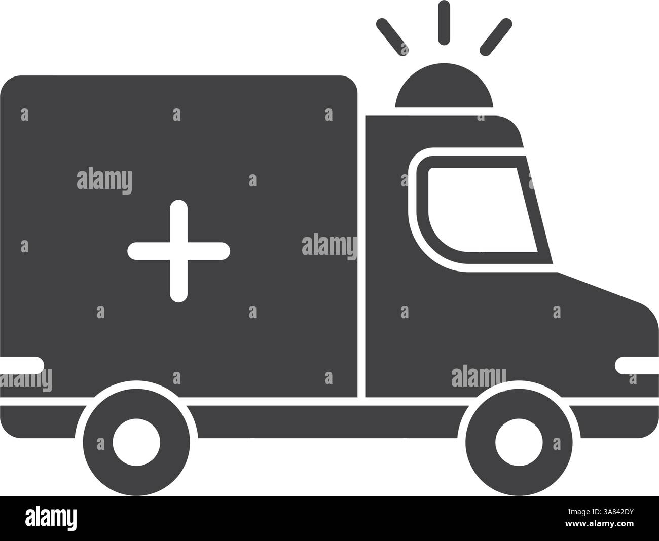 Emergency car icon in flat style. Ambulance vector illustration on ...