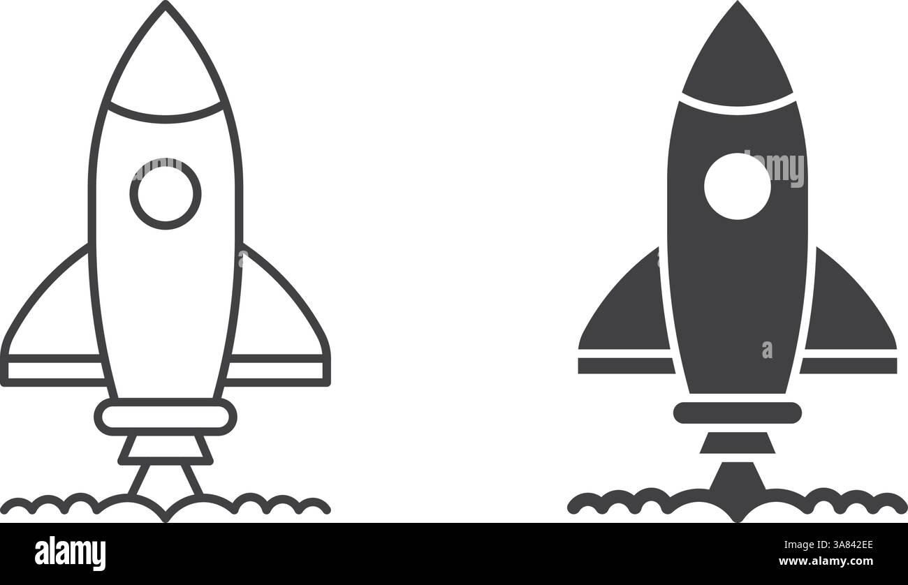 Rocket Icon In Flat Style Space Ship Vector Illustration On Isolated