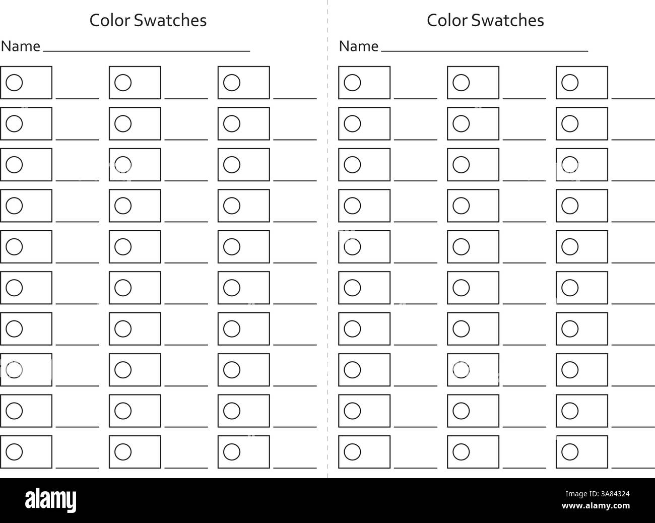 Color swatches icon in flat style. Empty colour palette vector ...