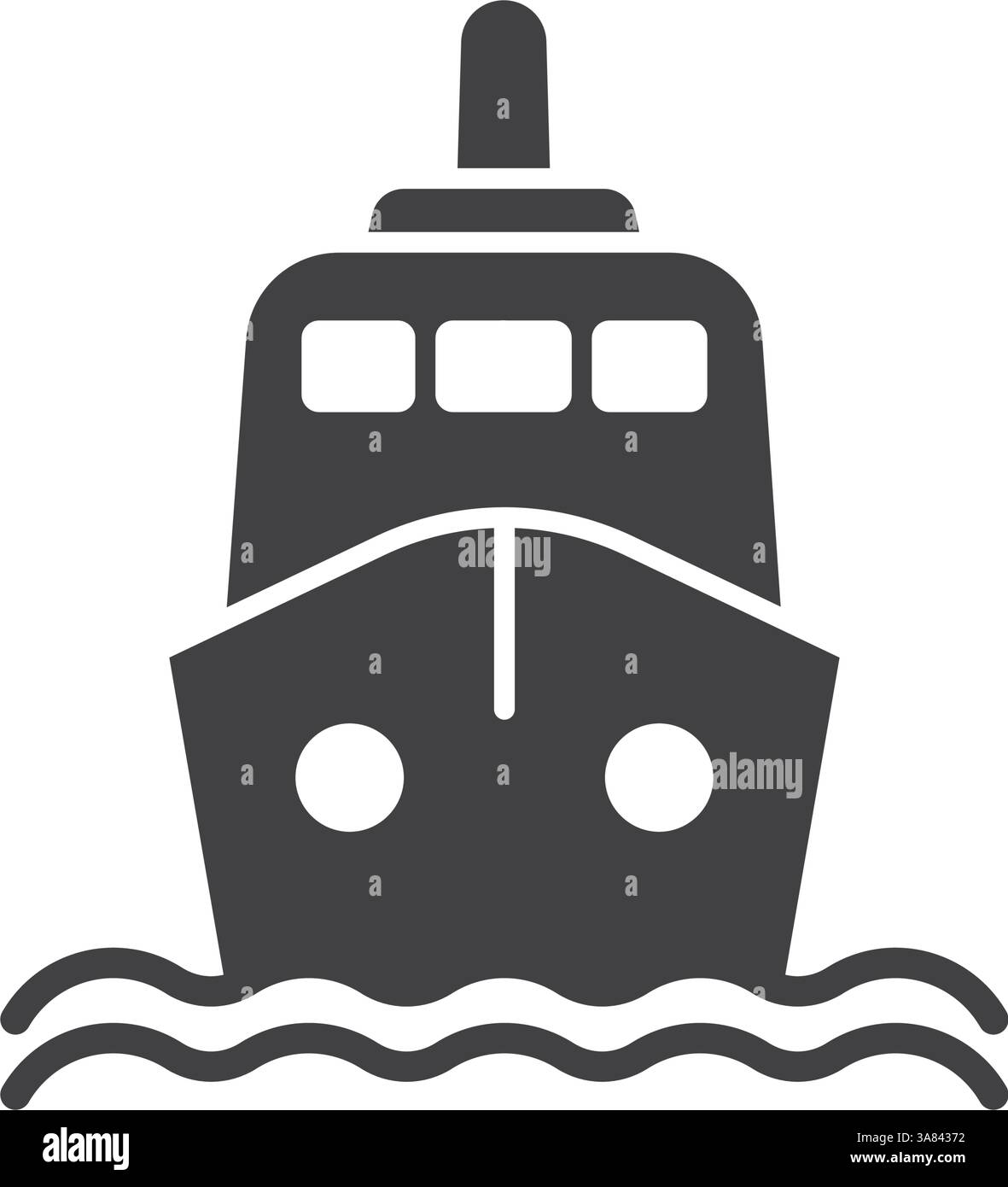 Vessel icon in flat style. Ship vector illustration on isolated ...