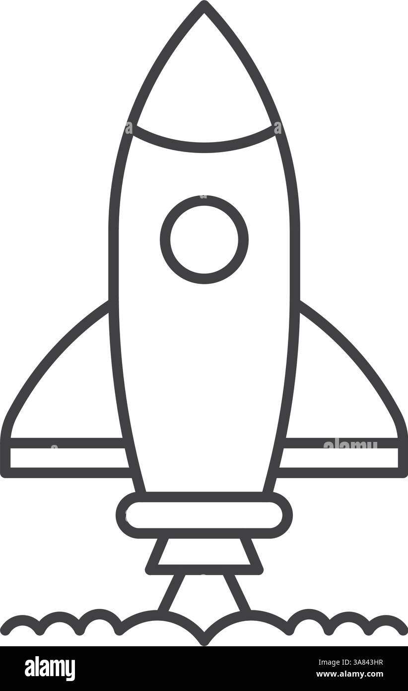 Rocket icon in line Stock Vector Images - Alamy