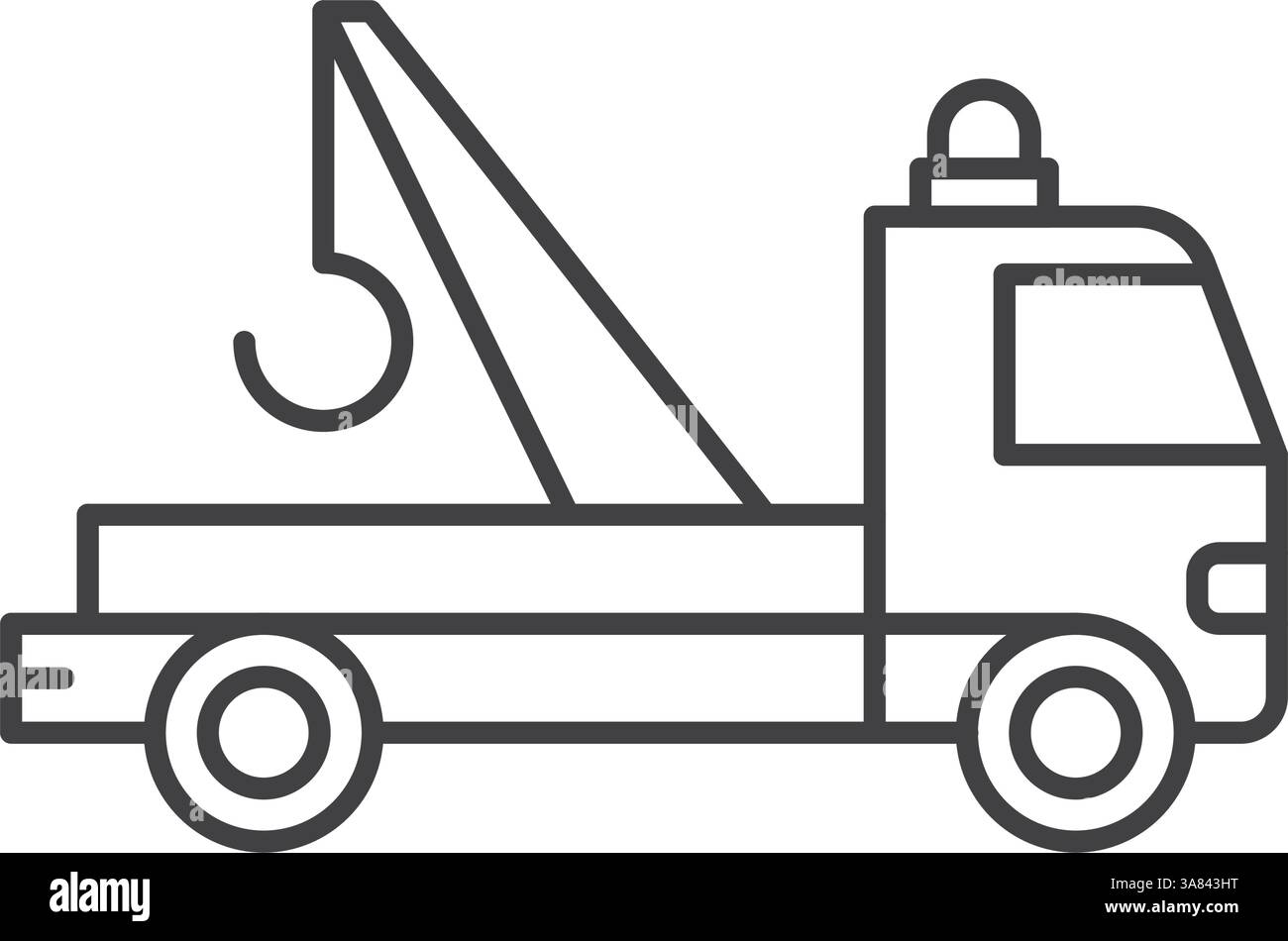 Tow track icon in line stroke flat style. Service car vector ...