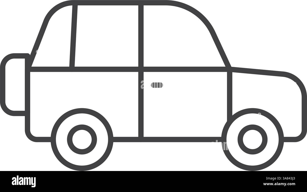 SUV car icon in line stroke flat style. Automobile vector illustration ...