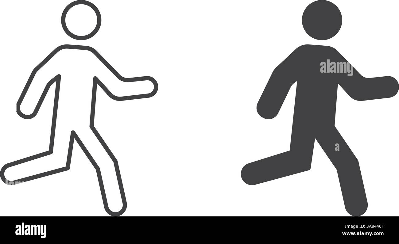 Walking man icon in flat style. People vector illustration on isolated ...