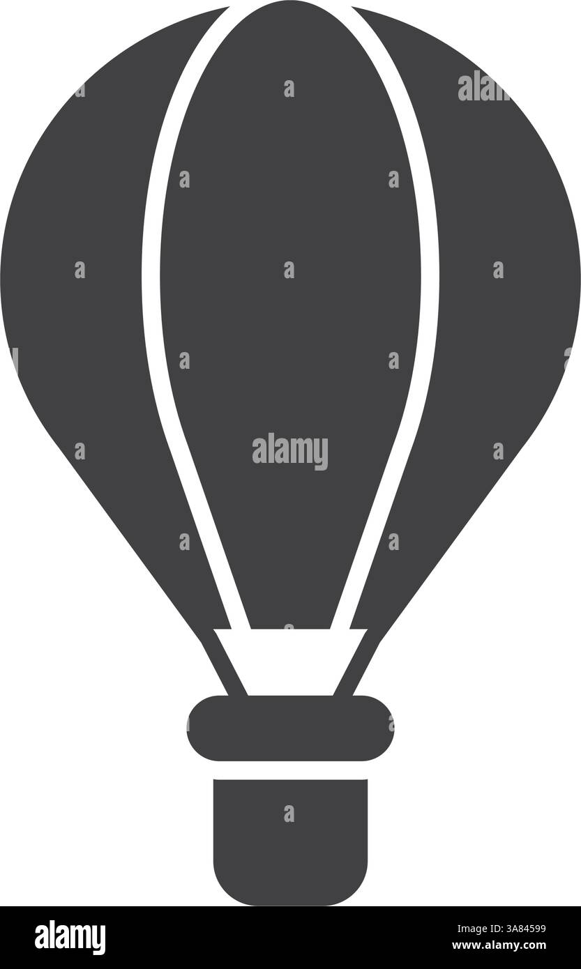 Hot air balloon icon in flat style. Aerostat vector illustration on ...