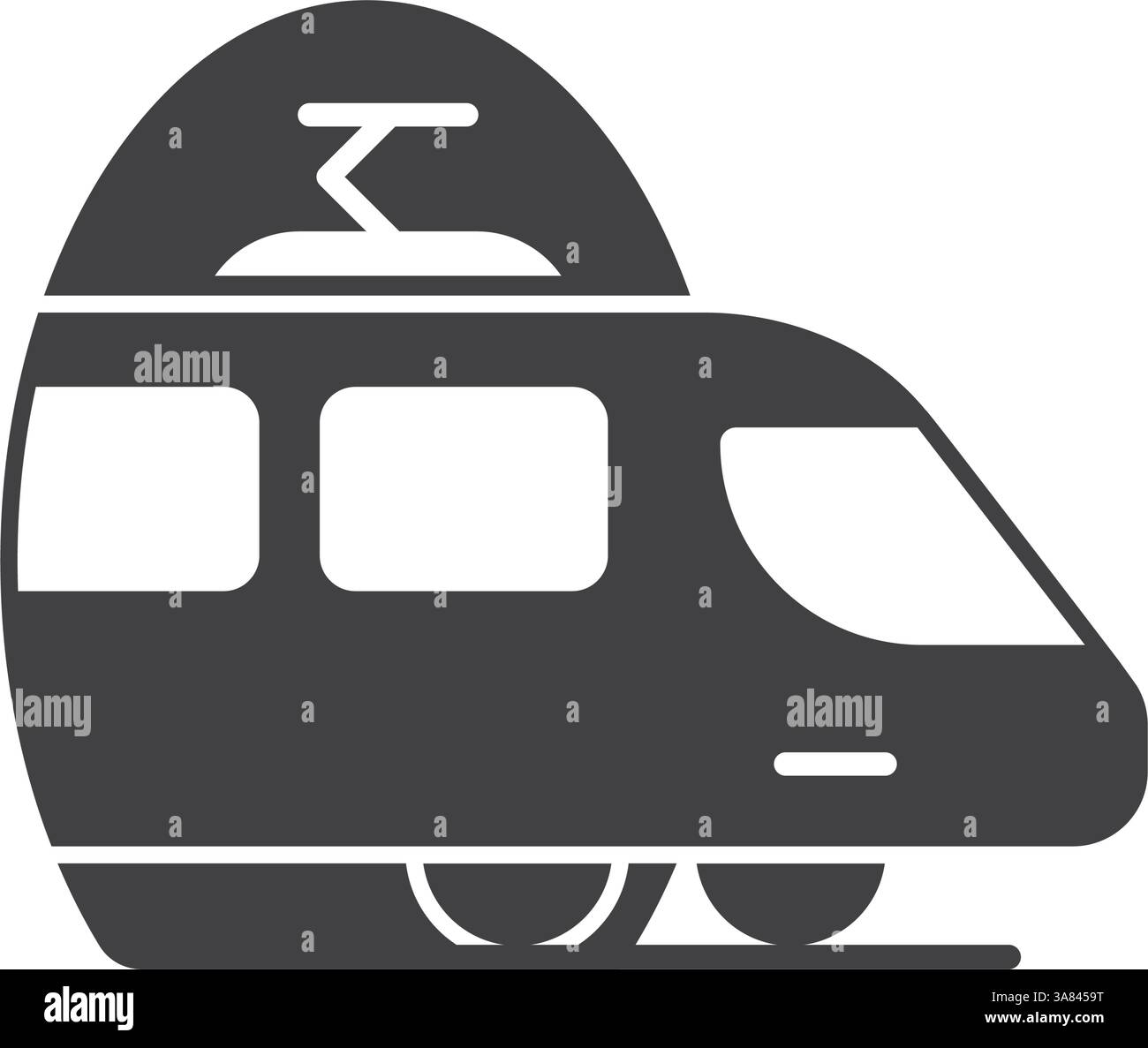 Metro train icon in flat style. Subway vector illustration on isolated ...