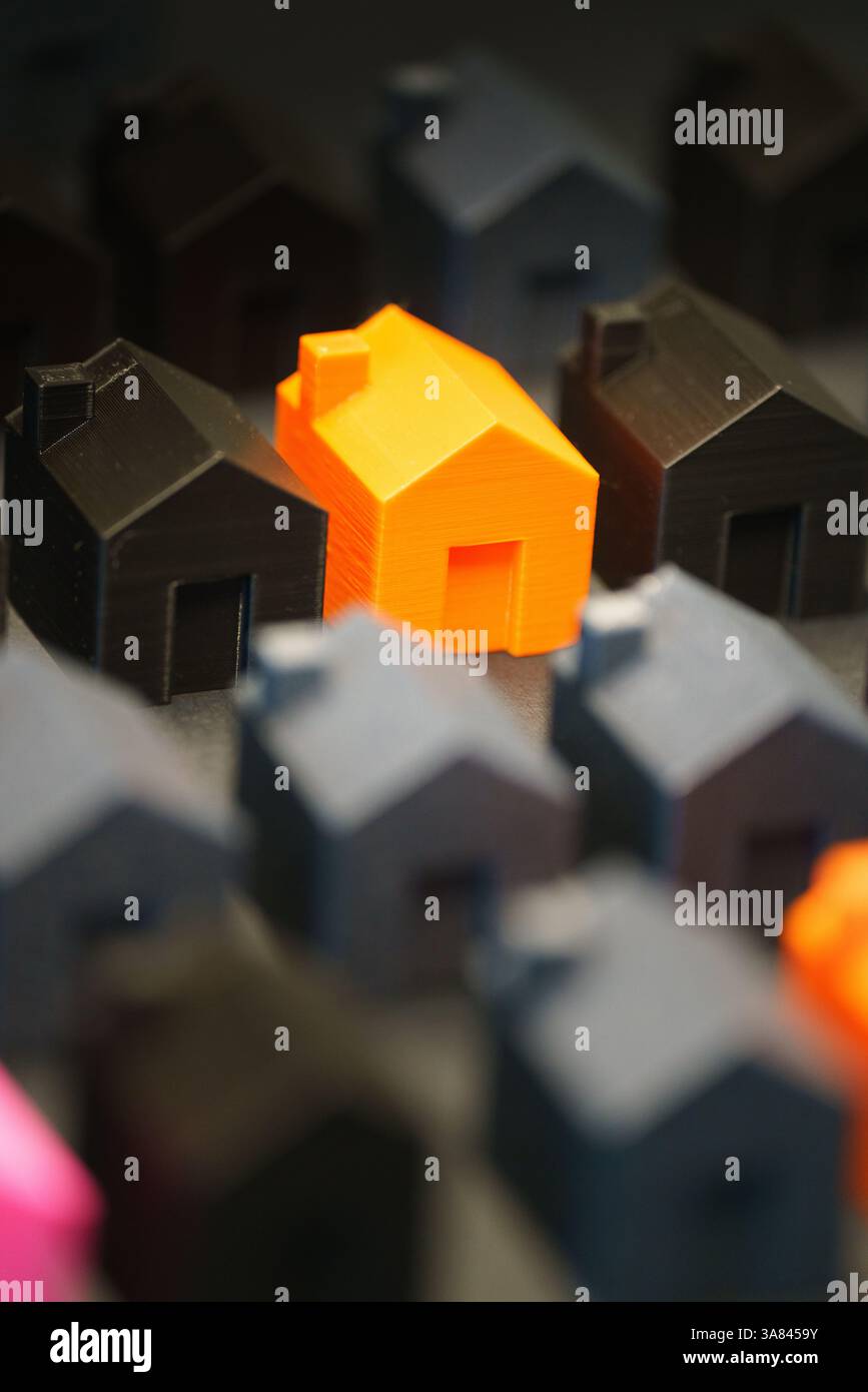 house models residential district miniature real estate background ...