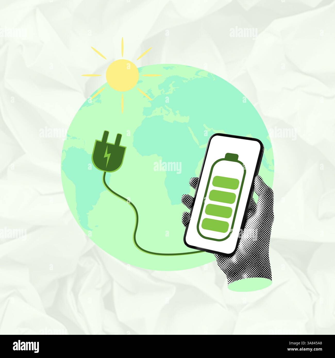 Sustainability and Renewable Energy. A digital collage showcasing the ...