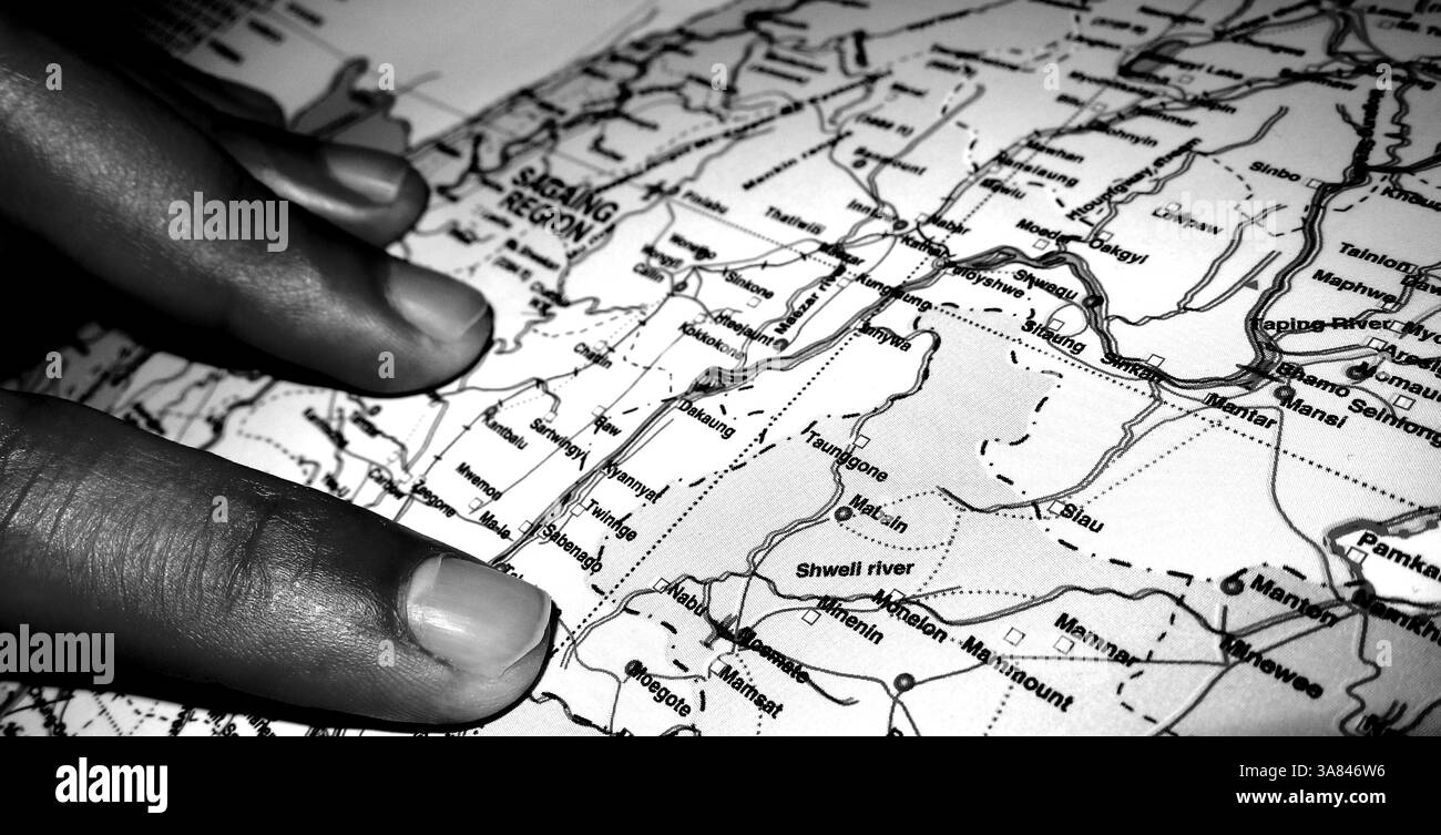 Oct 09, 2011 - Yangon, Myanmar - The place of Mogok on a map of Myanmar ...