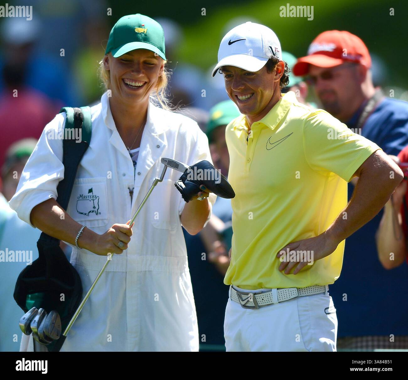 April 10, 2013 - Augusta, Georgia, U.S. - RORY MCILROY, right, smiles ...