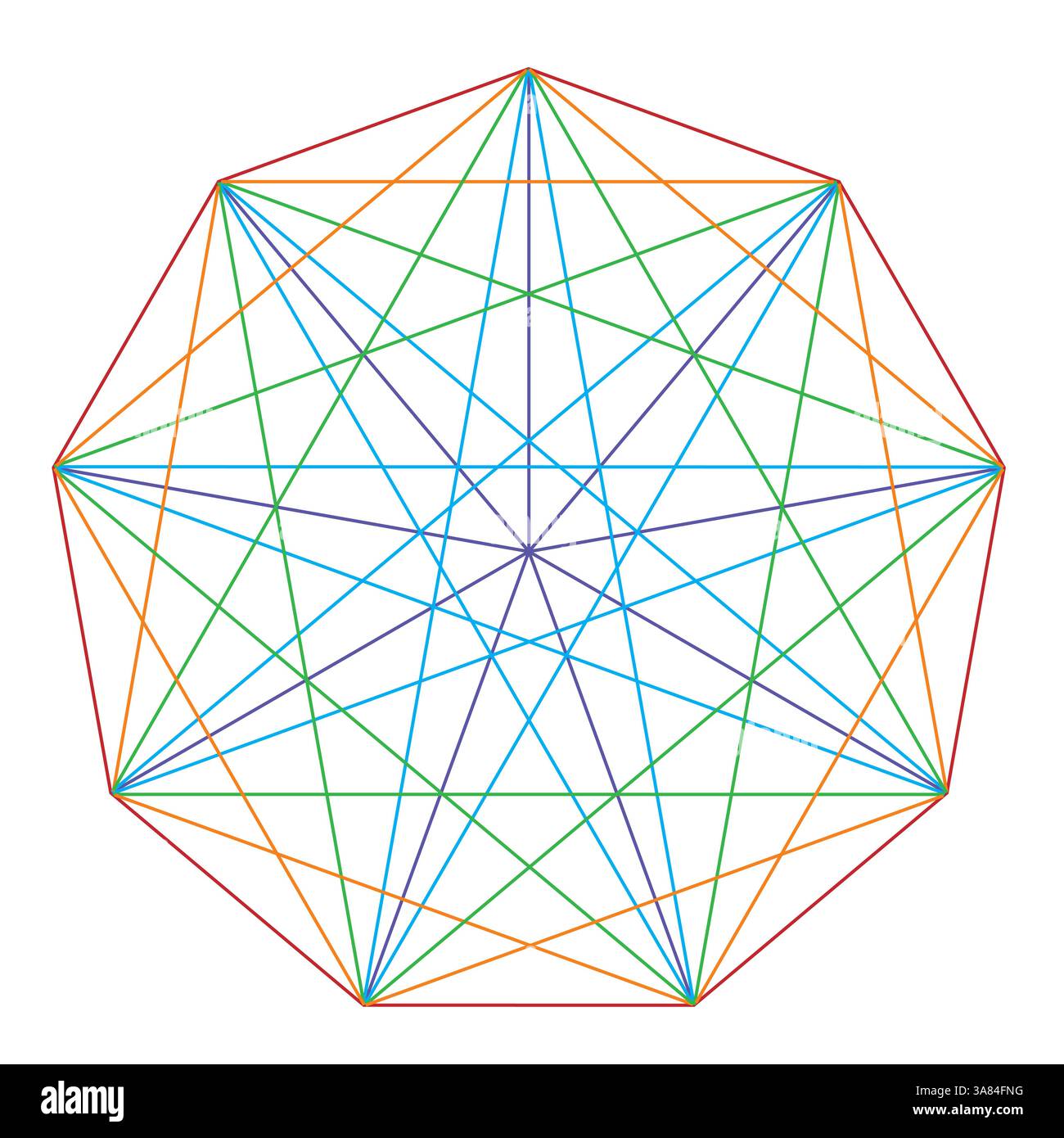 Illustration Nonagon Colors Rainbow Sacred Geometry Circle Light ...