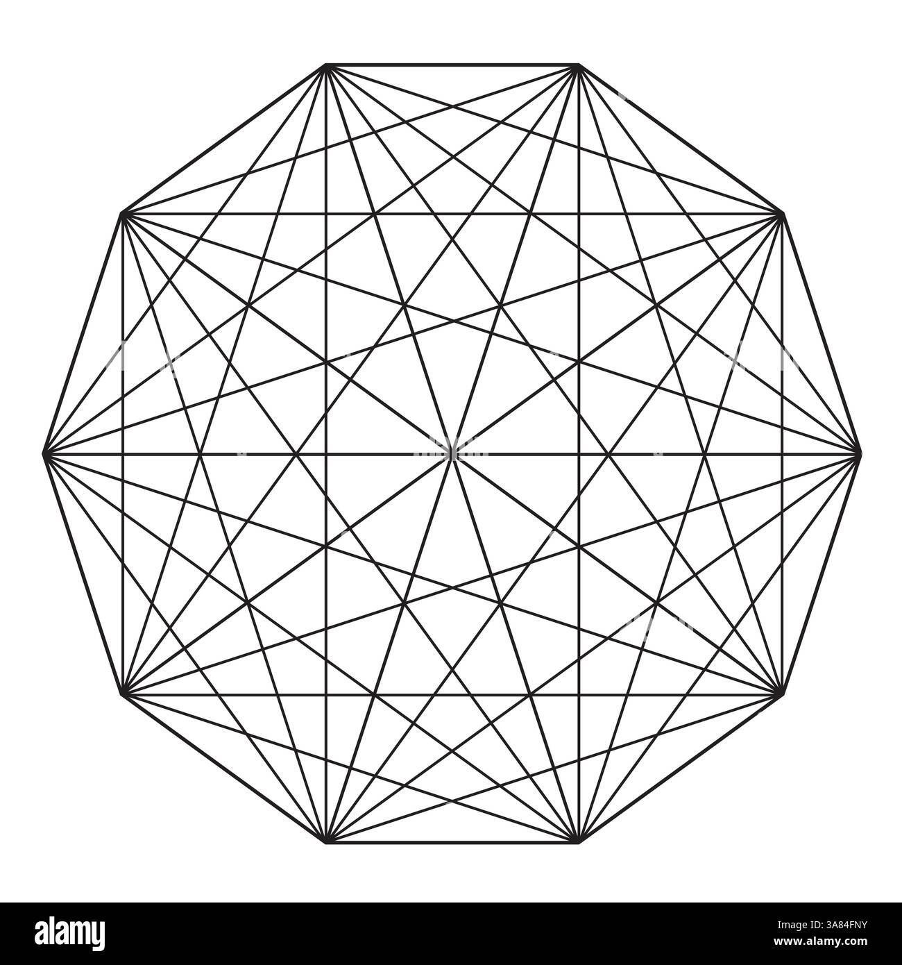 Illustration Decagon Colors Black and White Sacred Geometry Circle ...