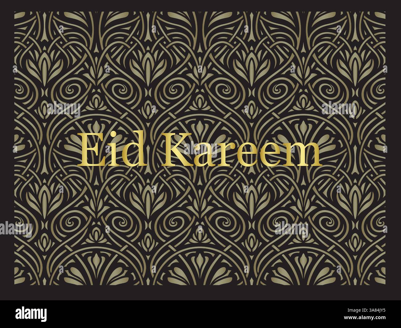 Gold and black design with the word Eid Karam written in gold. The ...