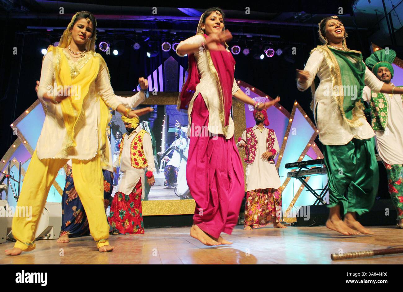 MUMBAI, INDIA - APRIL 12: Dancers during the Baisakhi celebration in ...