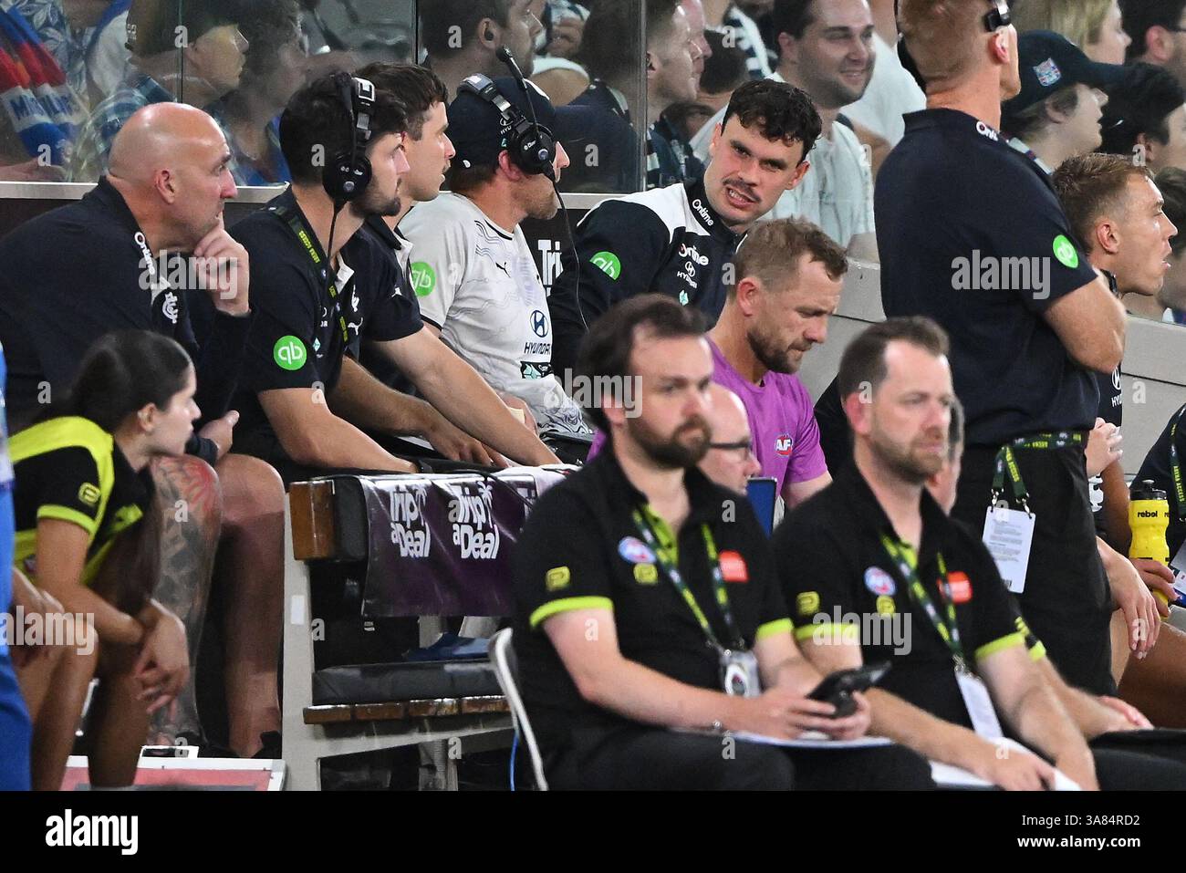 Melbourne, Australia. 28th Mar, 2025. Zac Williams of Carlton is seen ...
