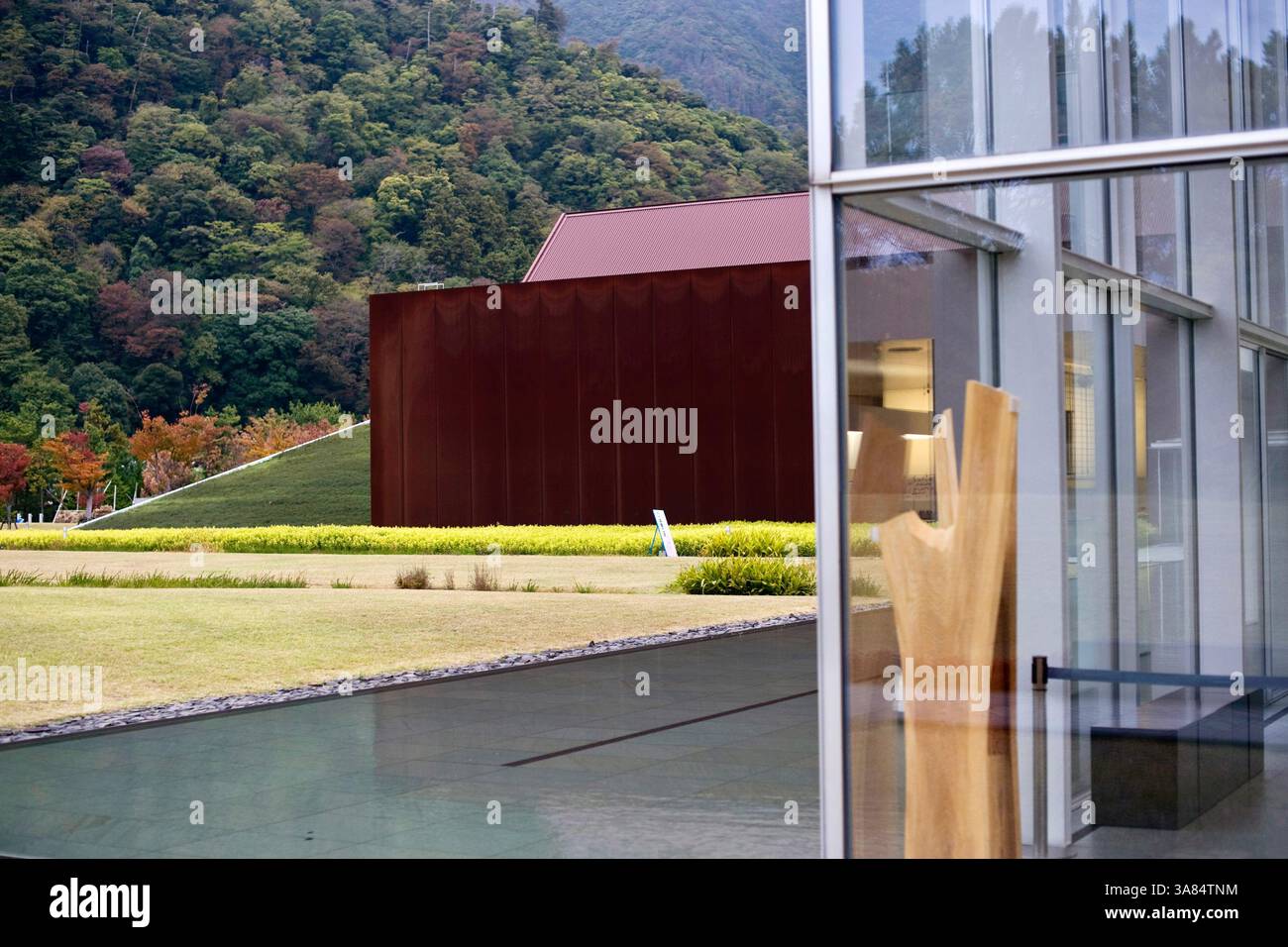 Photo shows the exterior of the Shimane Museum of Ancient Izumo, which ...