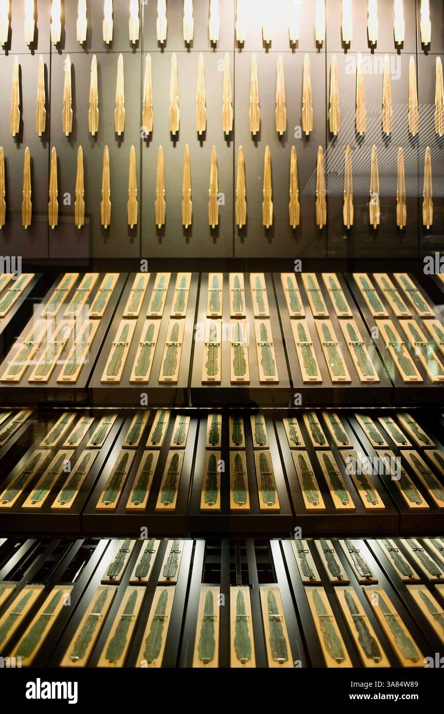 Photo shows some of the 358 bronze swords from the Kojindani site on ...