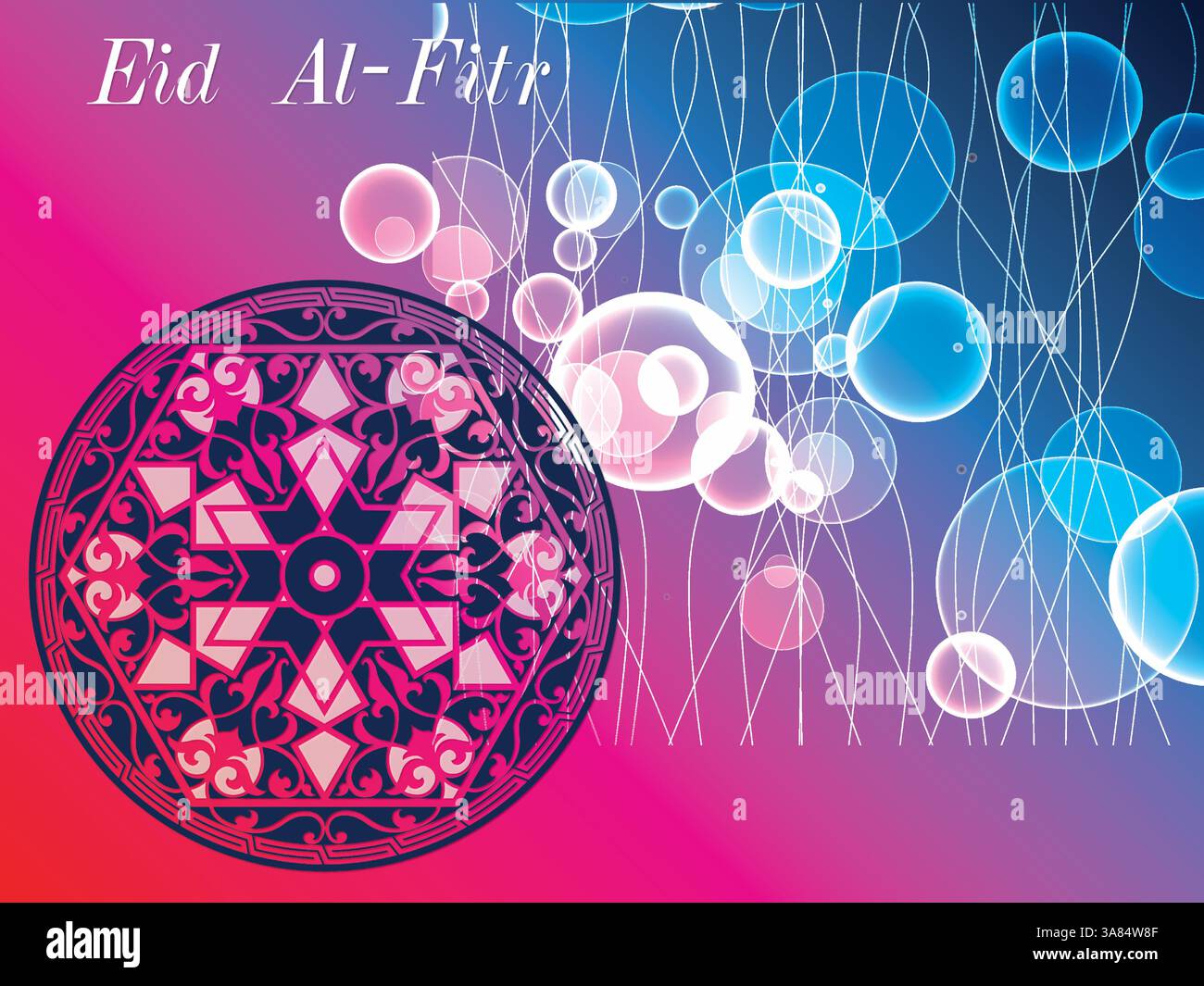 Colorful design with a circle in the middle and the words Eid al-Fitr ...