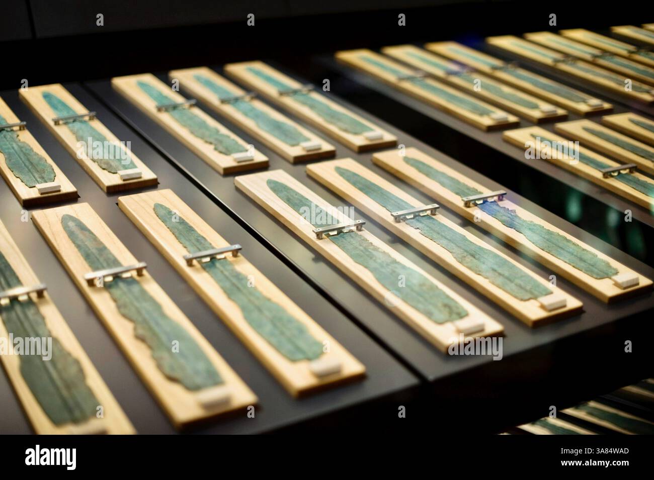 Photo shows some of the 358 bronze swords from the Kojindani site on ...
