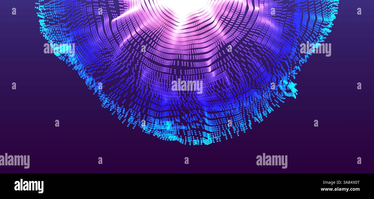 Array with dynamic particles. 3D technology style. Abstract background. Vector illustration ...