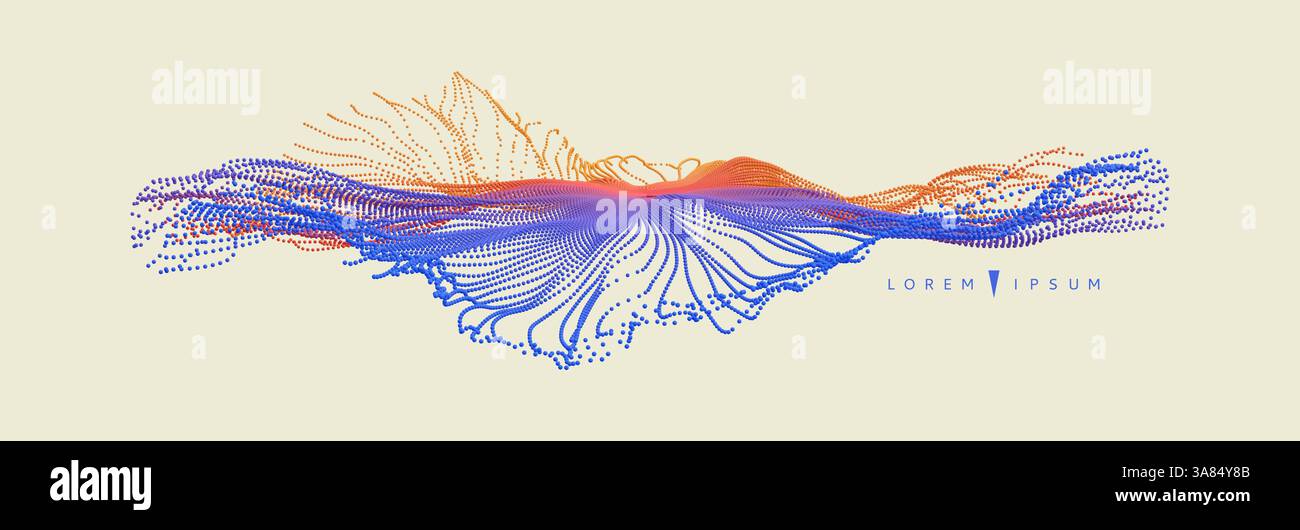 Point explode. Array with dynamic emitted particles. 3d technology ...