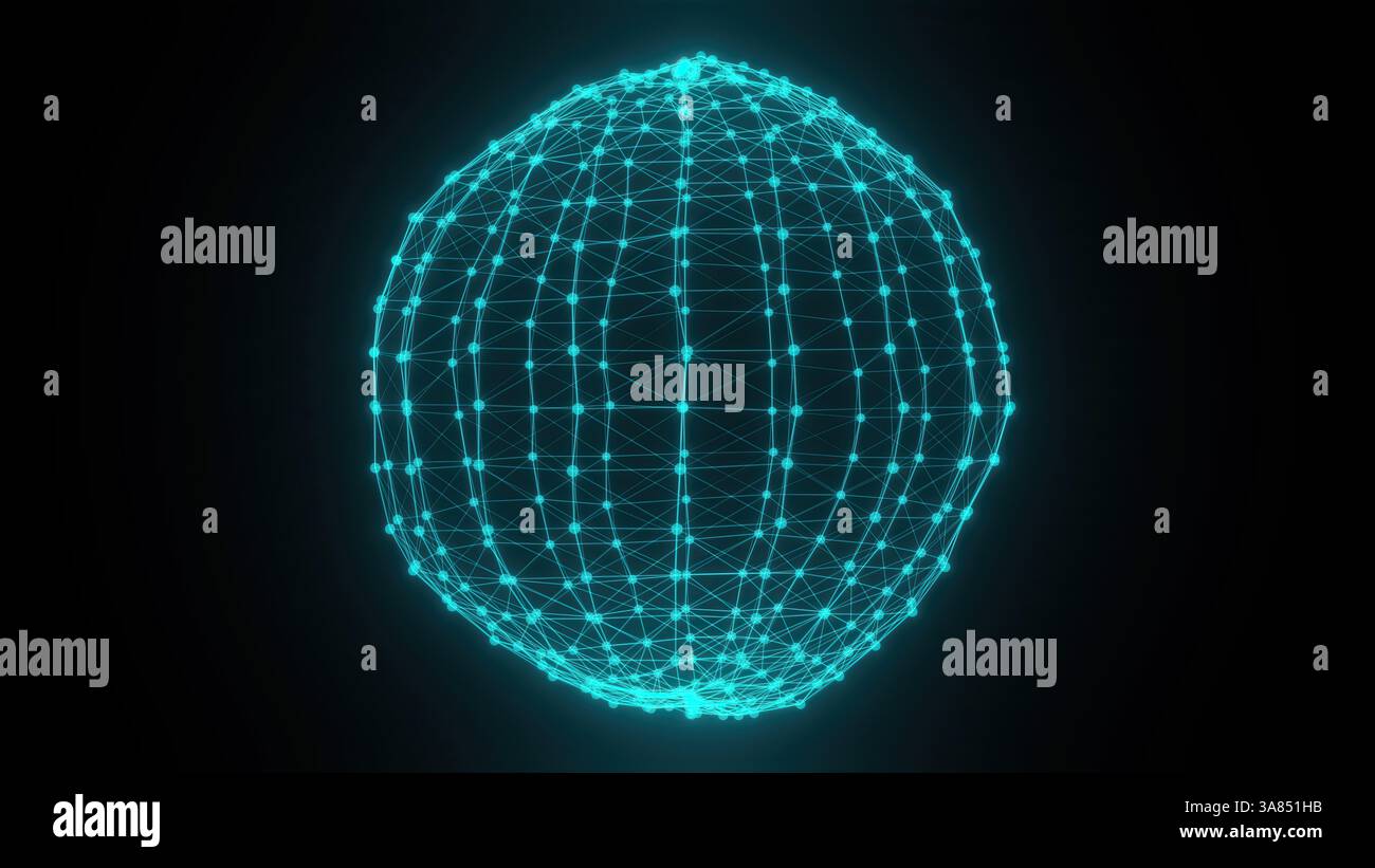 Plexus planet sphere of dots and lines. Computer generated 3d render Stock Photo - Alamy