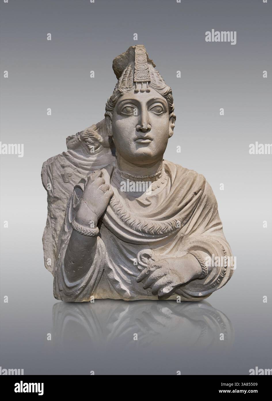 Roman limestone memorial relief portrait bust of a women from a Roman ...