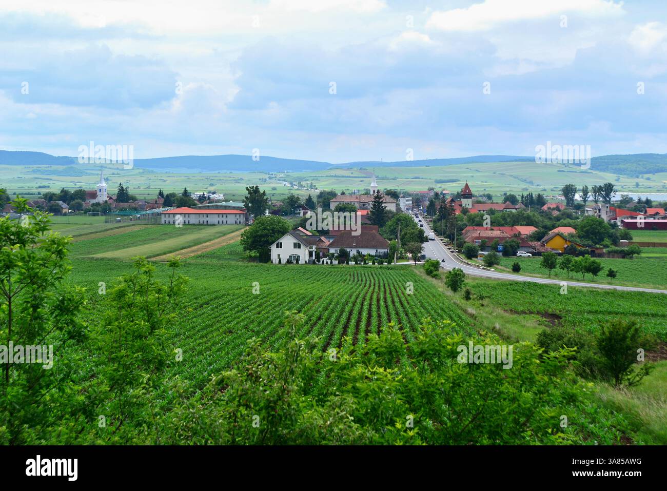 Transylvania's green landscape and small villages along the European ...