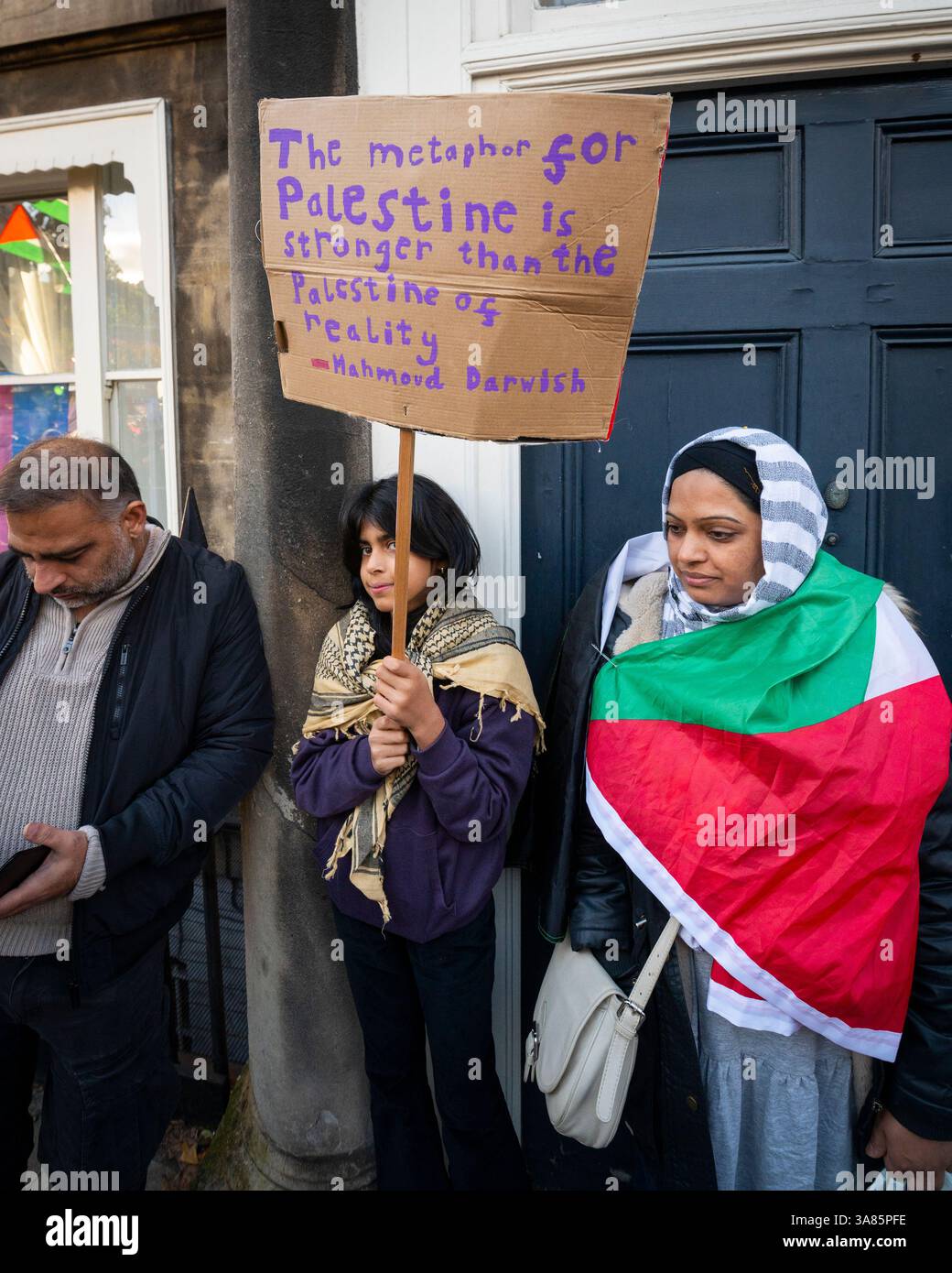 Girl holding pro Palestinian banner at Free Palestine Rally against ...