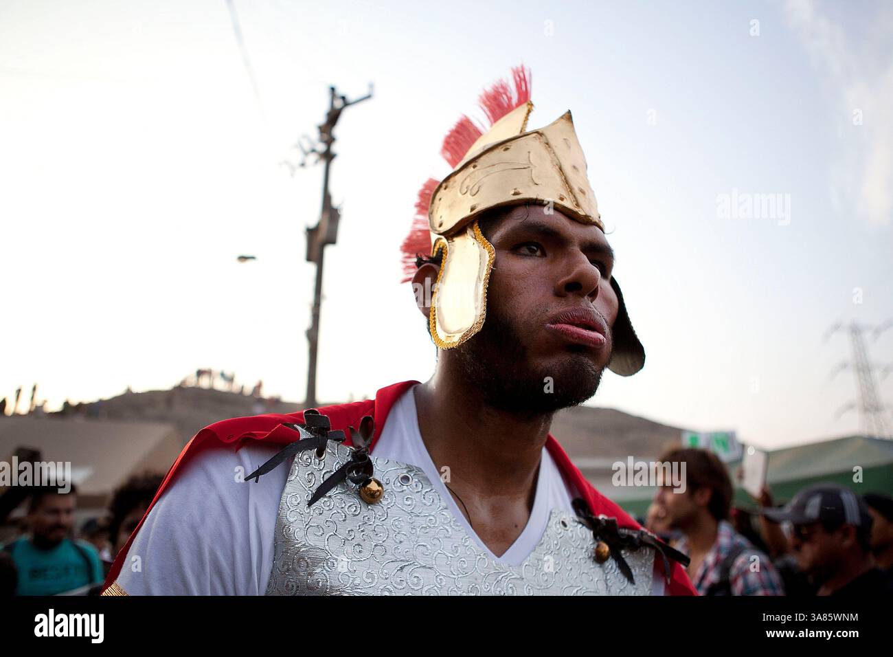 Mar 29, 2013 - Lima, Peru - An actor plays a Roman soldier in an annual ...
