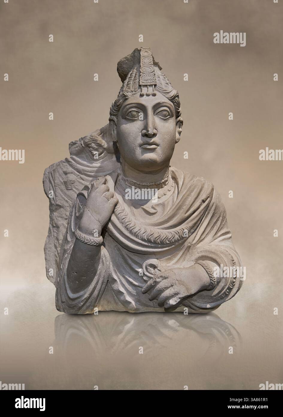 Roman limestone memorial relief portrait bust of a women from a Roman ...