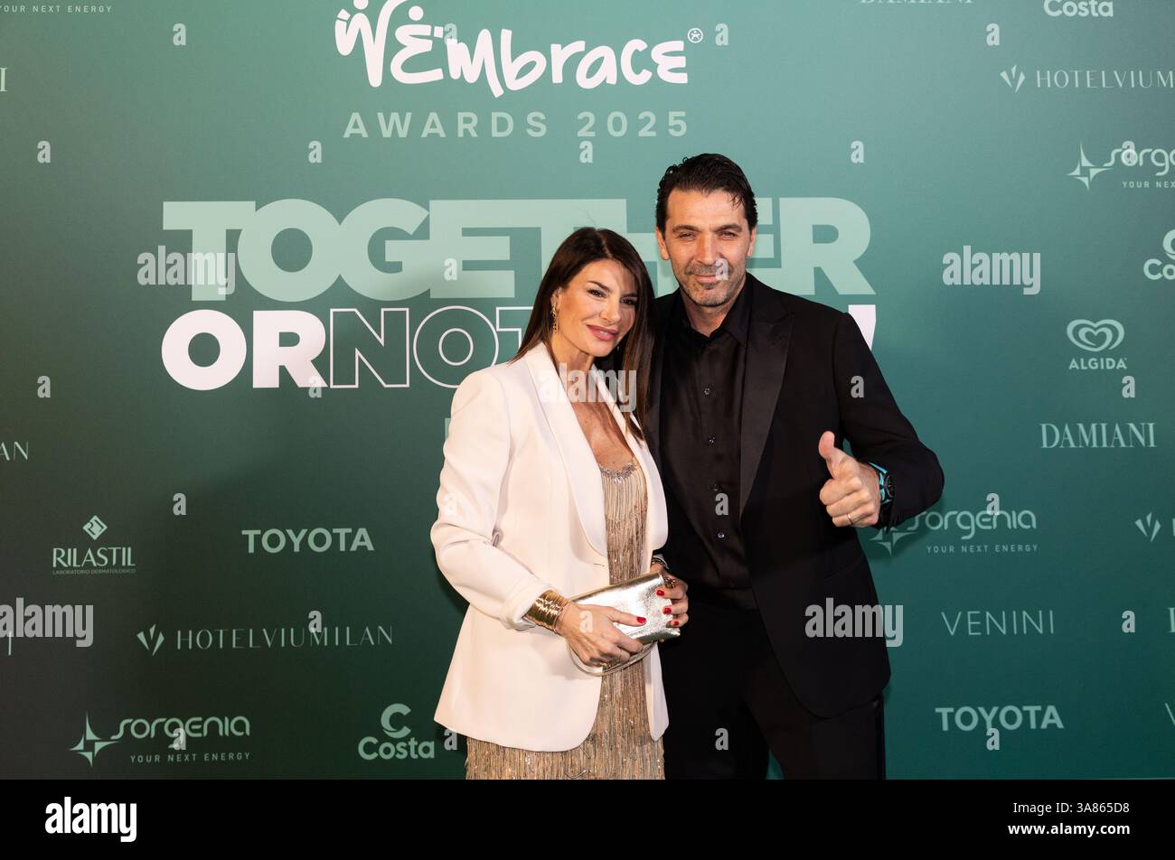 Ilaria D’Amico e Gianluigi Buffon. Wembrace Awards 2025 - Milano ...