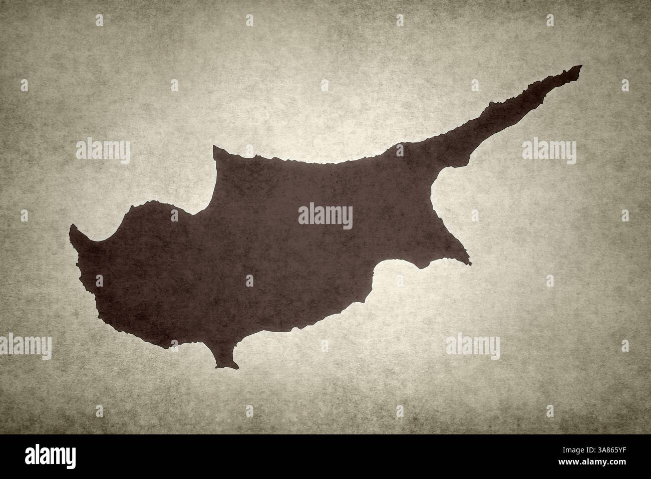 Grunge map of Cyprus printed on an old paper Stock Photo - Alamy