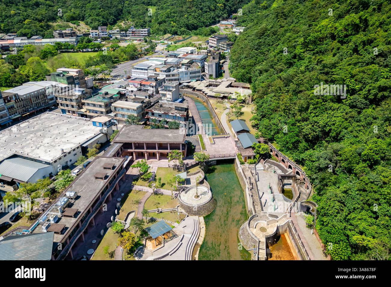 Aerial view of Suao cold spring park in Suao township, Yilan, Taiwan ...