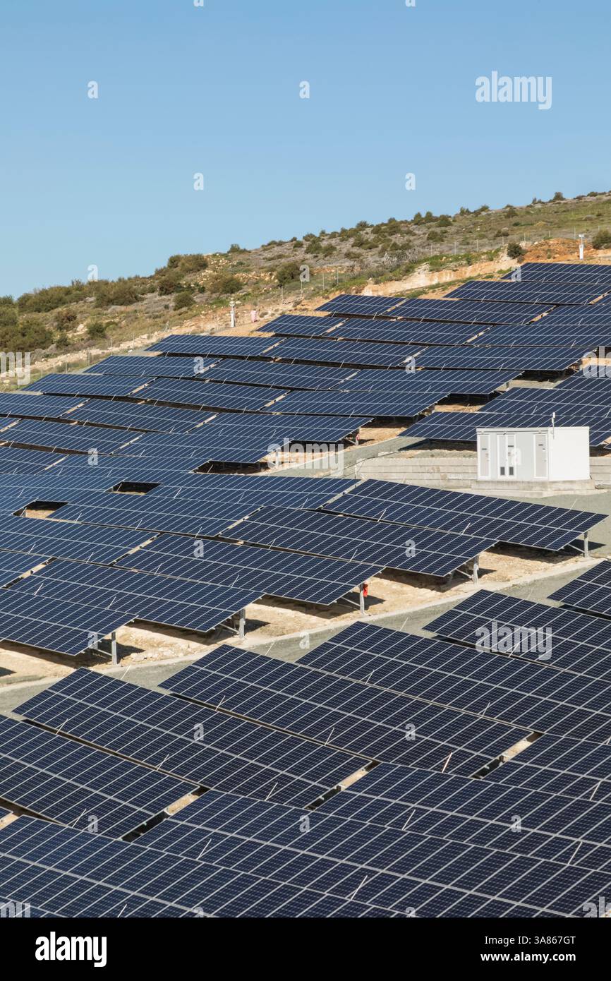 Cyprus, Pissouri, Classone Solar Garden Ltd, Solar Panel Farm Stock ...