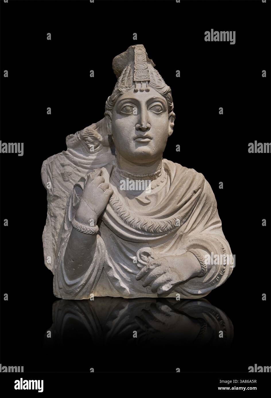 Roman limestone memorial relief portrait bust of a women from a Roman ...