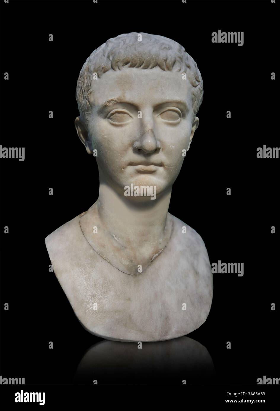 Roman marble statue head of emperor Tiberius, 42 BC - 37 AD, British ...