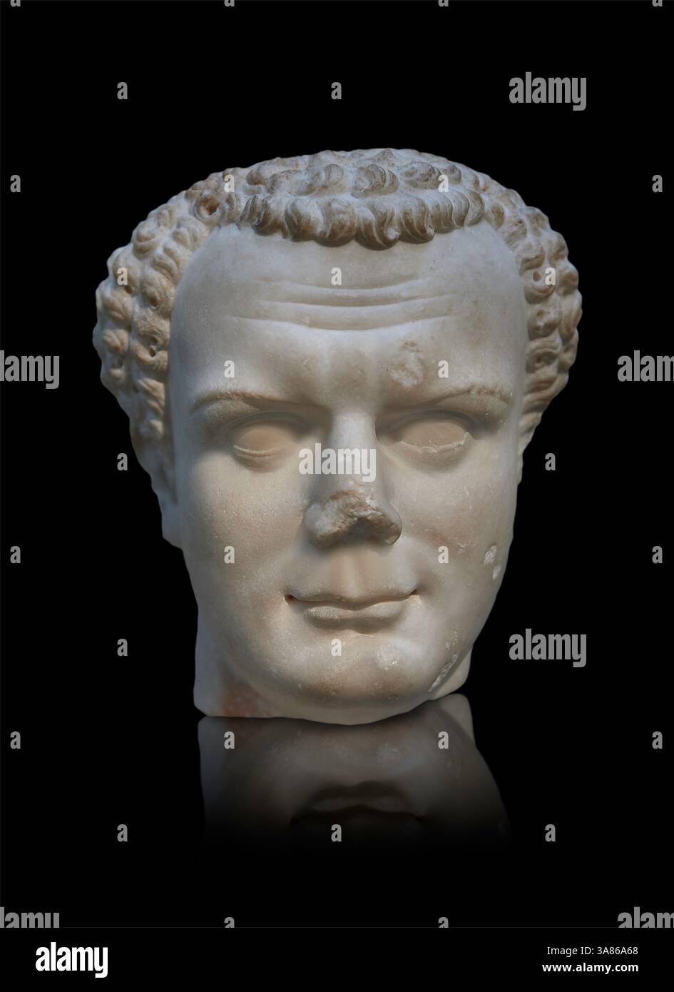 Roman marble bust portrait of emperor Titus from Utica, Tunisia, 70-81 ...