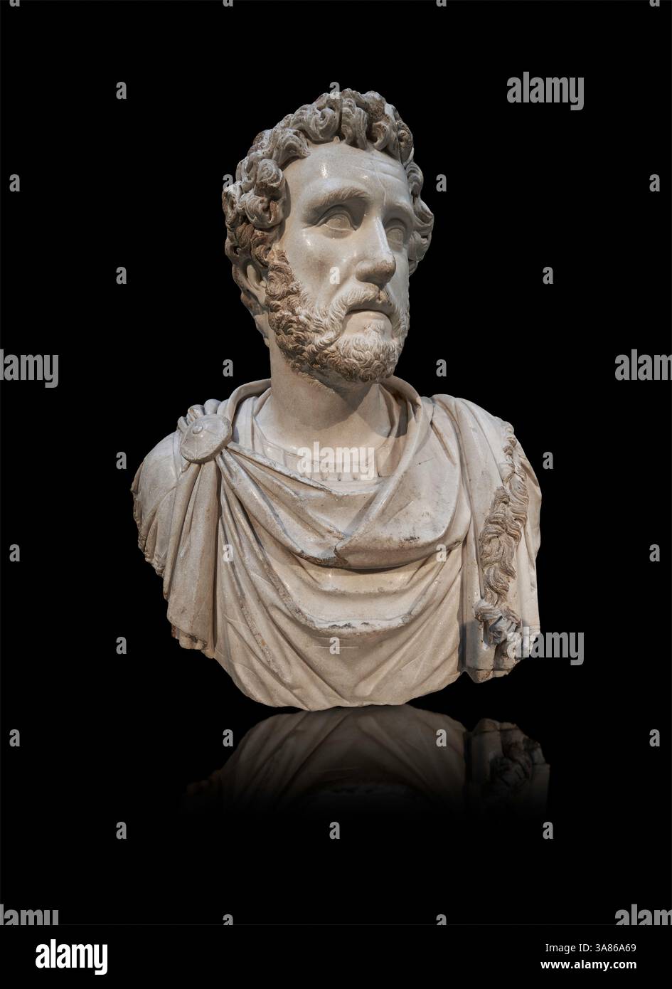Roman marble bust or the Roman emperor Antonius Pius, 138-161 AD, from ...