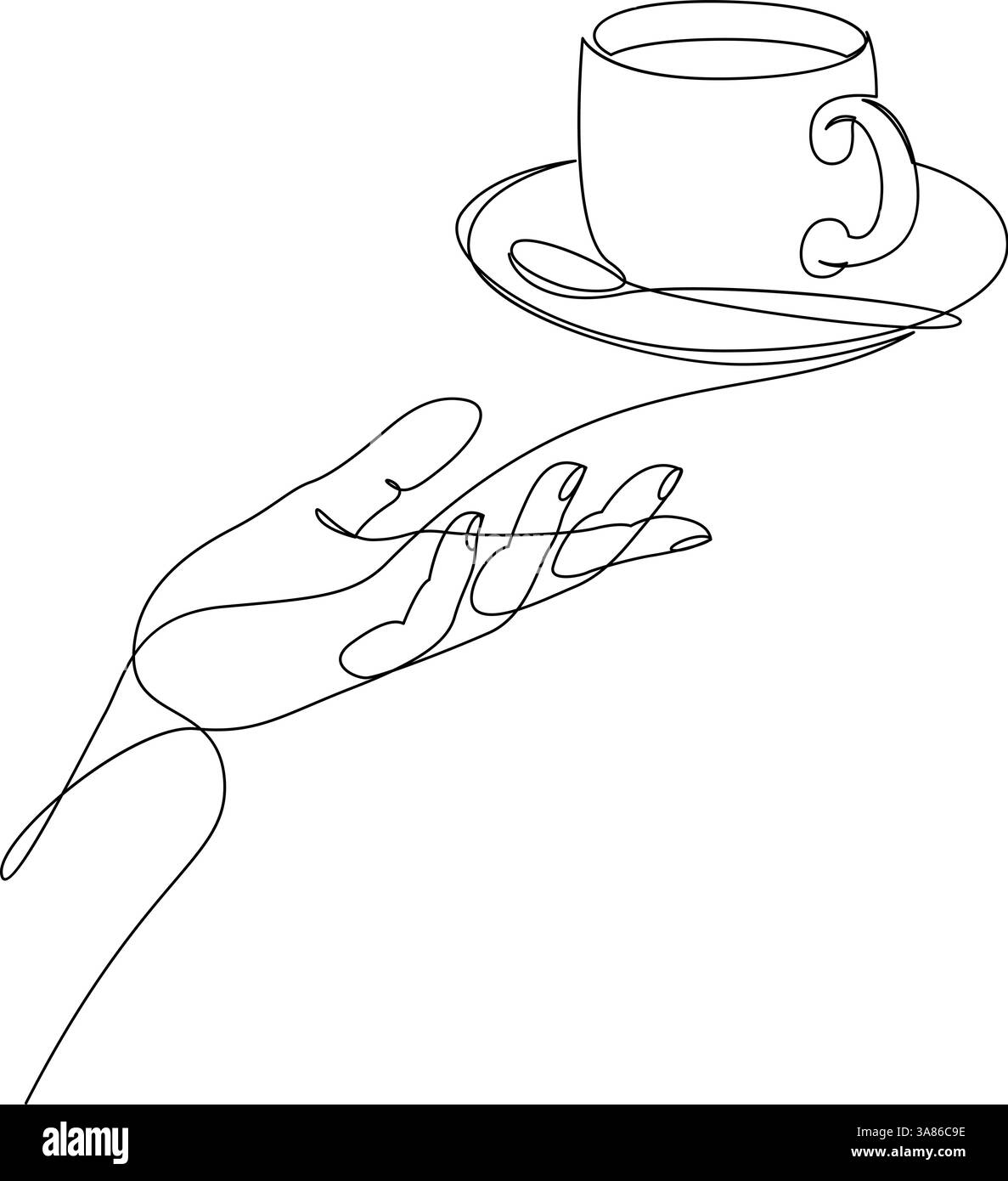 Hand on coffee Black and White Stock Photos & Images - Alamy