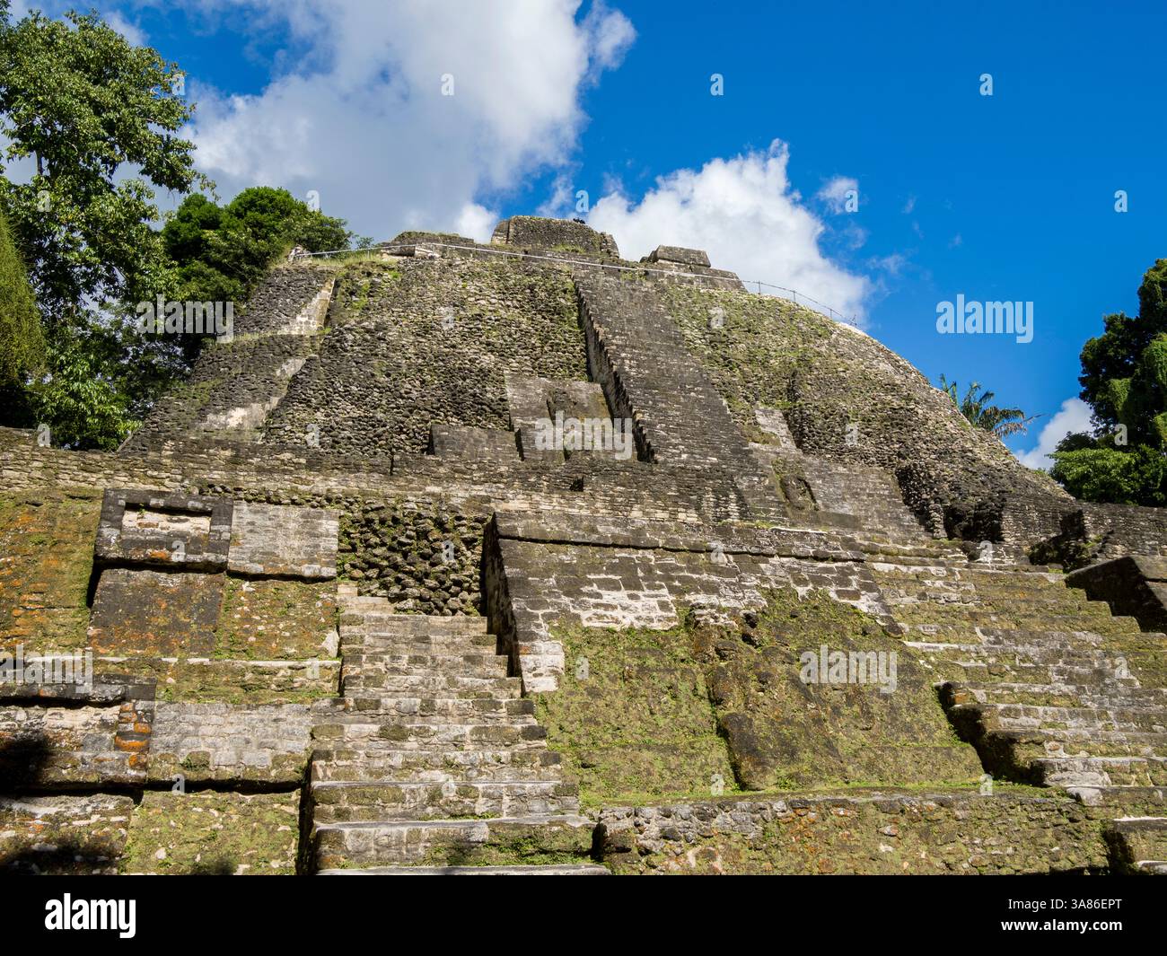 The High Temple at the Mesoamerican archaeological site of Lamanai ...