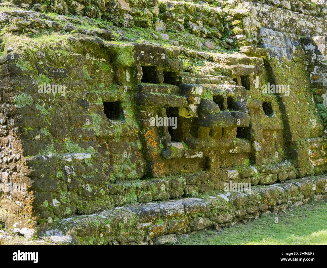 The Jaguar Temple at the Mesoamerican archaeological site of Lamanai ...
