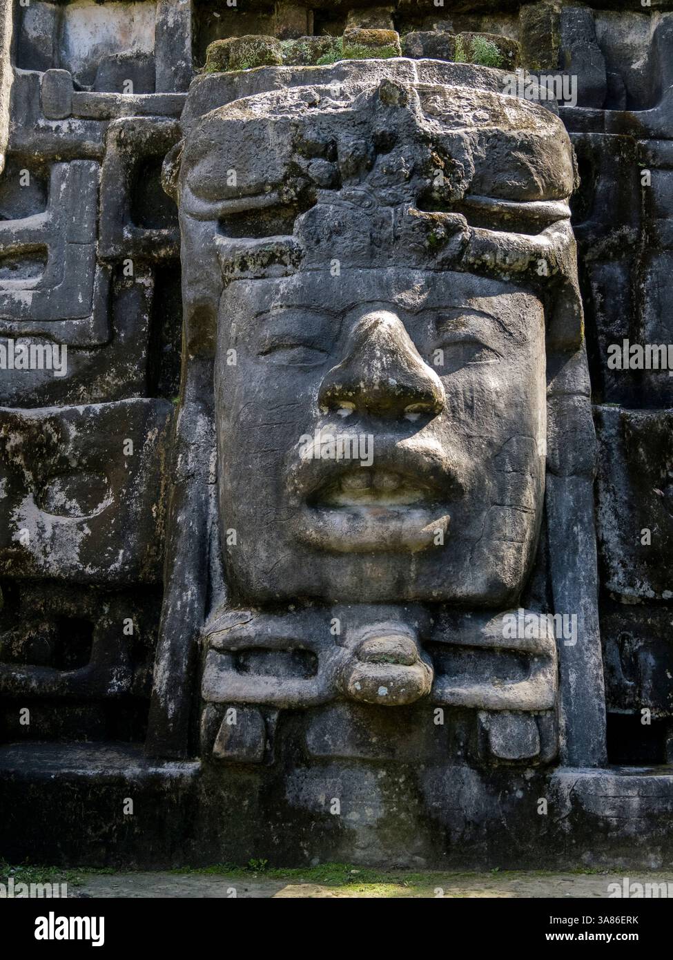 The Mask Temple at the Mesoamerican archaeological site of Lamanai ...
